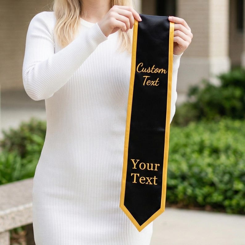 Personalized Embroidered Graduation Sash, Custom Text Graduate Stole ...
