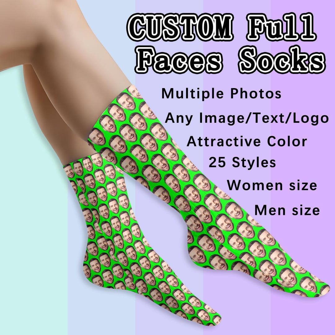 Custom Socks With Full Faces,personalized Photo Socks,funny Face on ...