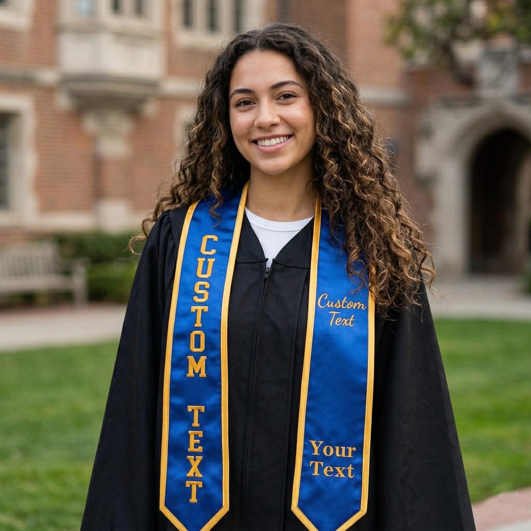 Personalized Embroidered Graduation Sash, Custom Text Graduate Stole ...