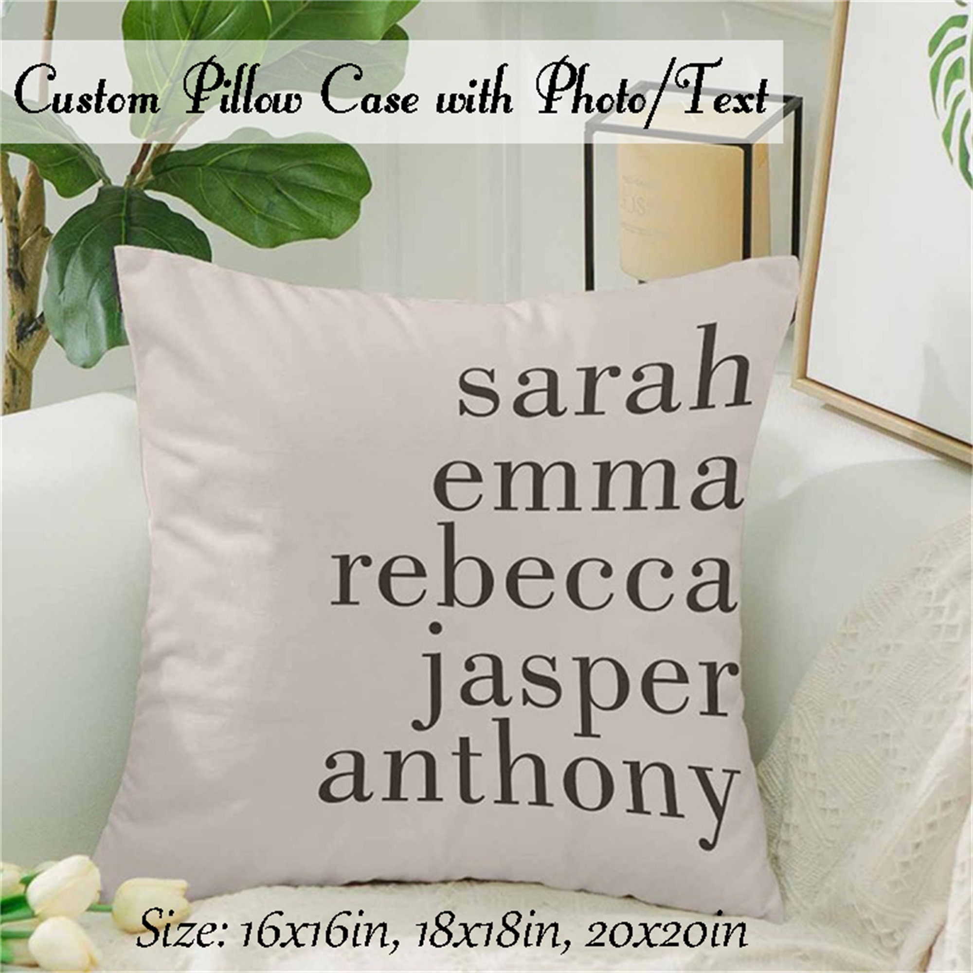 Custom Name Pillowcase Personalized Names Pillow Cover - Etsy