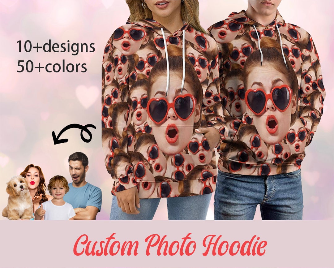 Personalized Face Hoodie, Custom Photo Sweatshirt, Funny Design - Etsy
