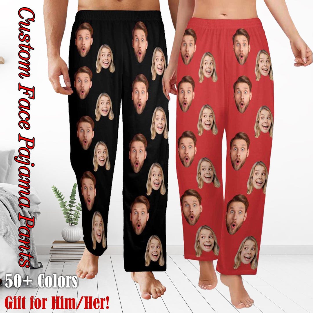 Custom Face Pajama Pants,personalized Photo Pajama Pants,pet Photo ...