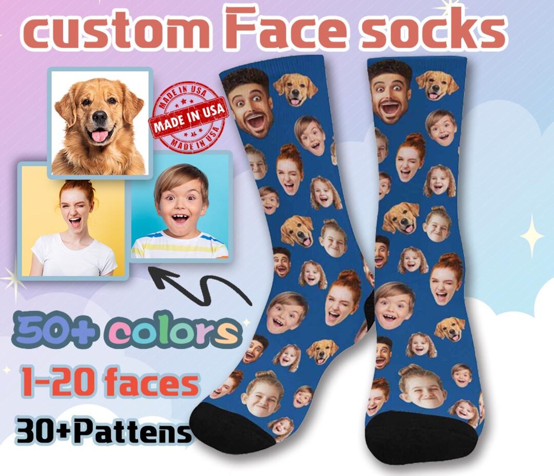 Custom Face Socks,personalized Photo Socks,father's Day Gifts,men/women ...