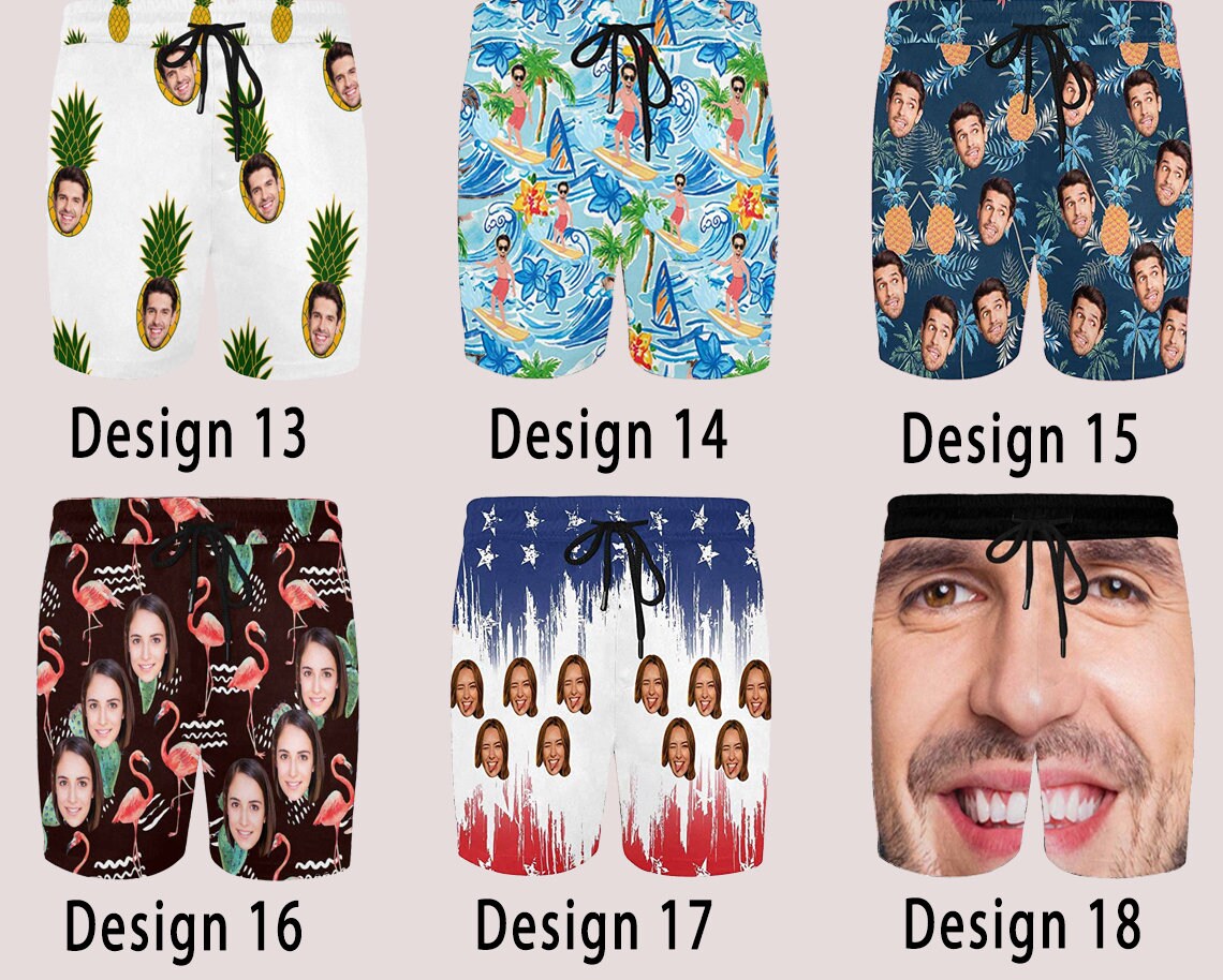 Custom Face Swim Trunk Personalized Photo Men's Beach Swim - Etsy