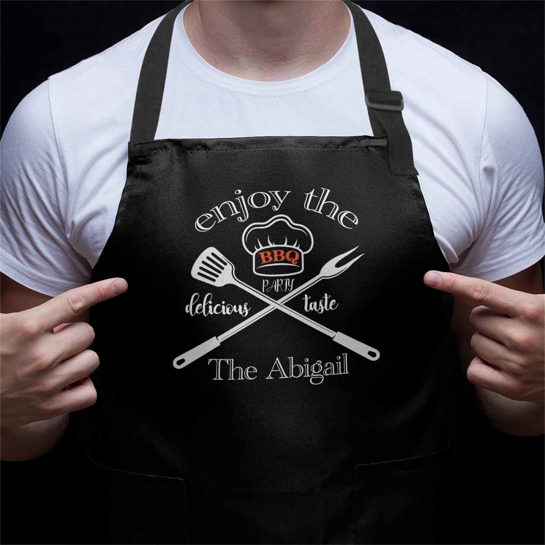 Personalized Name Apron, Professional Chef Bib Apron With Pockets ...