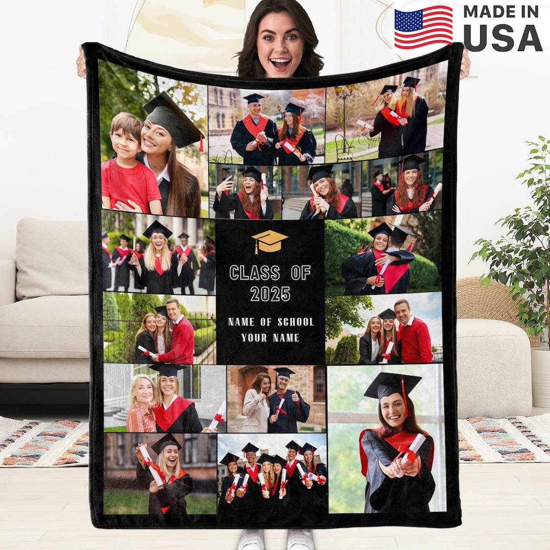 Personalized 2025 Graduation Blanket,college Graduation Blanket, Custom ...
