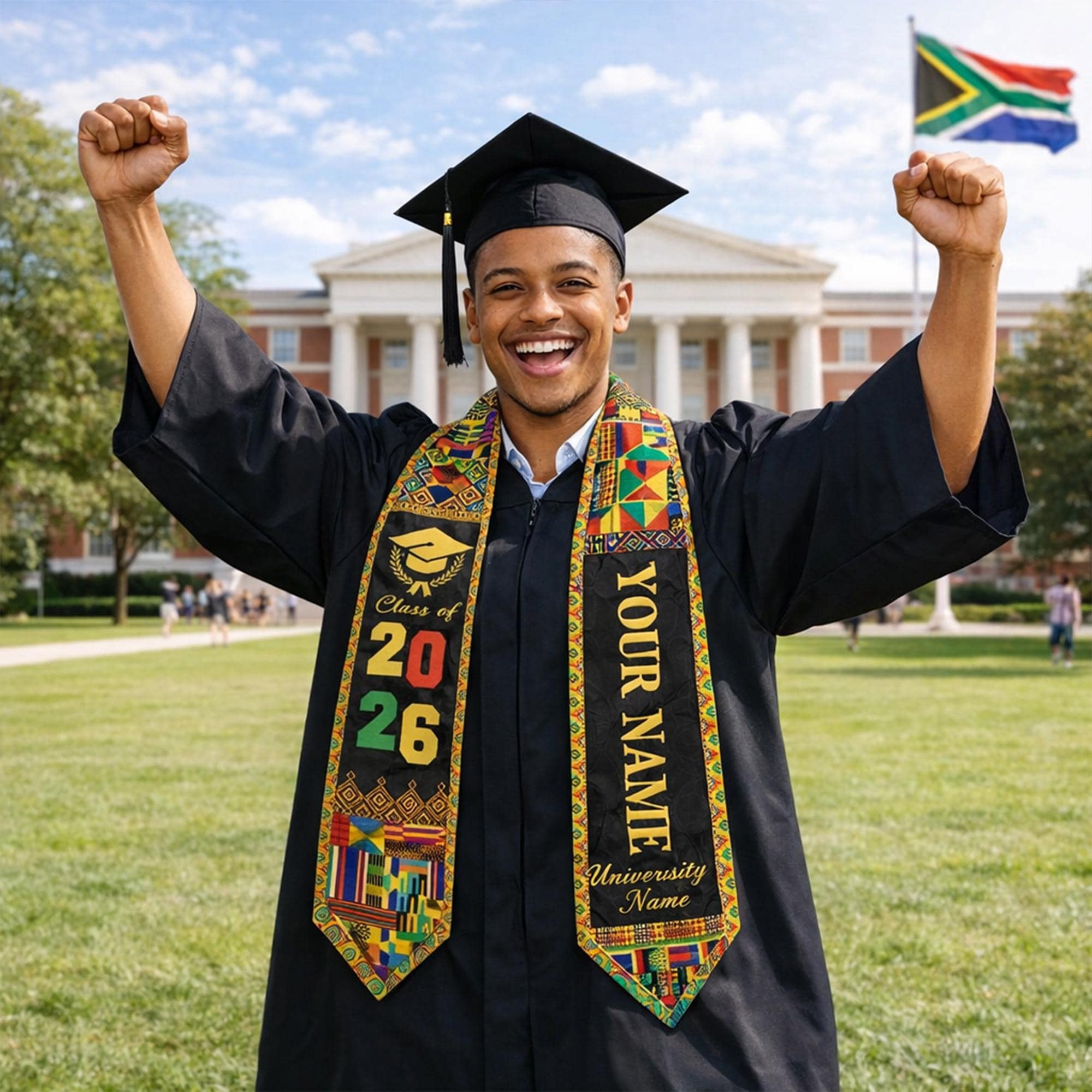 Personalized African Kente Graduation Stole,custom Sash With Name ...