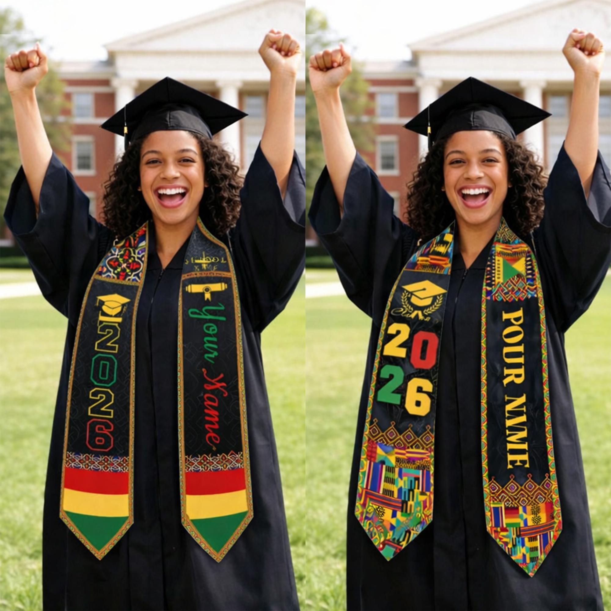 Personalized African Kente Graduation Stole,custom Sash With Name ...
