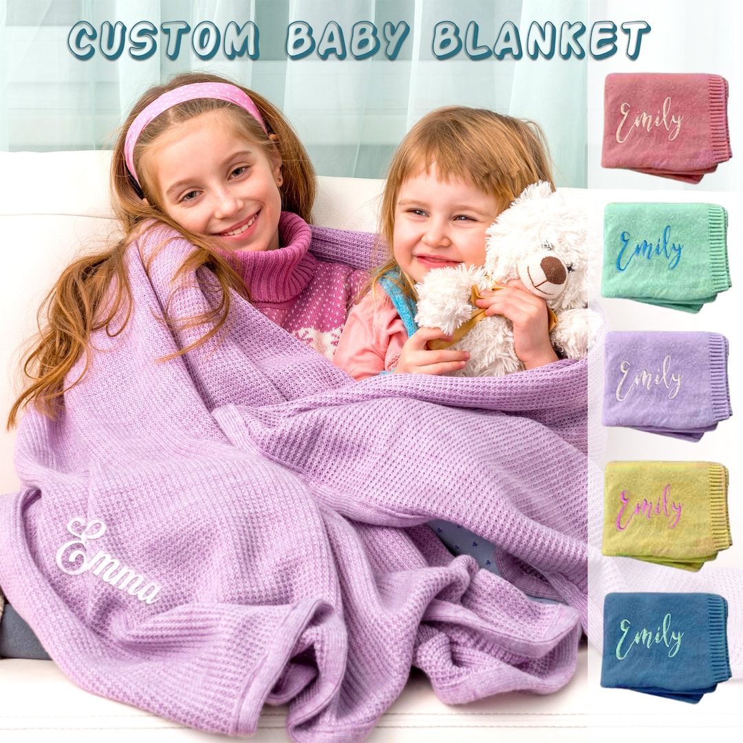Custom Baby Name Blanket, Personalized Embroidered Blanket, Stroller ...