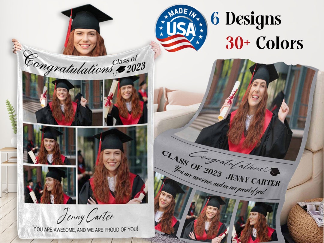 Customized Class of 2023 Blanket,personalized Photo Text Name ...