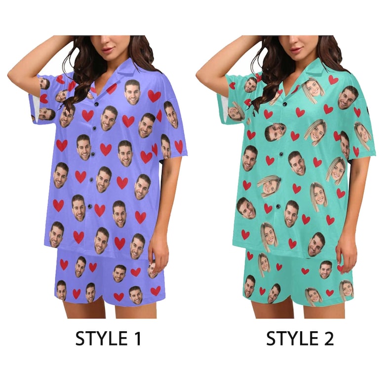 Personalized Photo Short Pajamas Set: Custom Couples Pajamas,gifts for ...