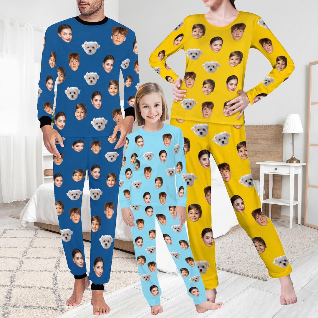 Custom Face Pajama Set: Personalized Photo Pjs for Family Christmas - Etsy