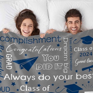 Personalized Name Text Graduation Blanket,customized Class of 2024 ...