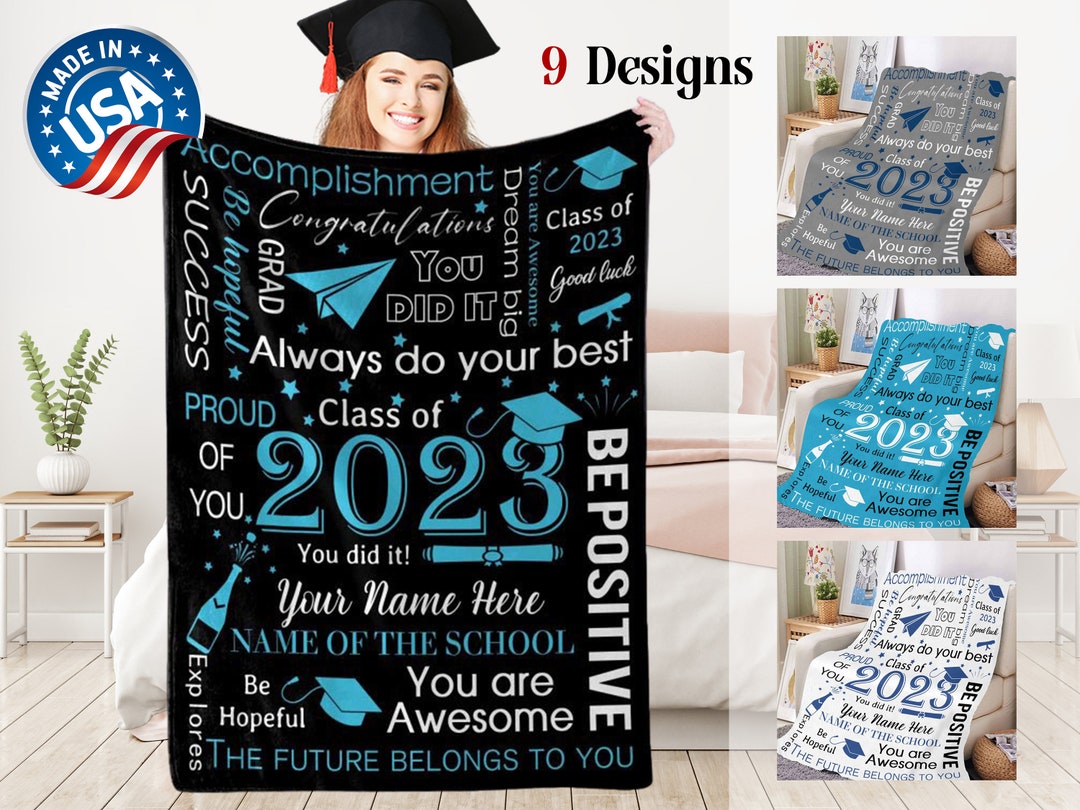 Personalized Name Text Graduation Blanket,customized Class of 2023 ...