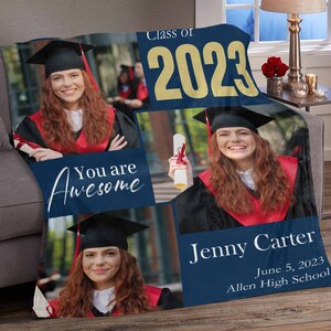 Customized Class of 2023 Blanket,personalized Photo Text Name ...