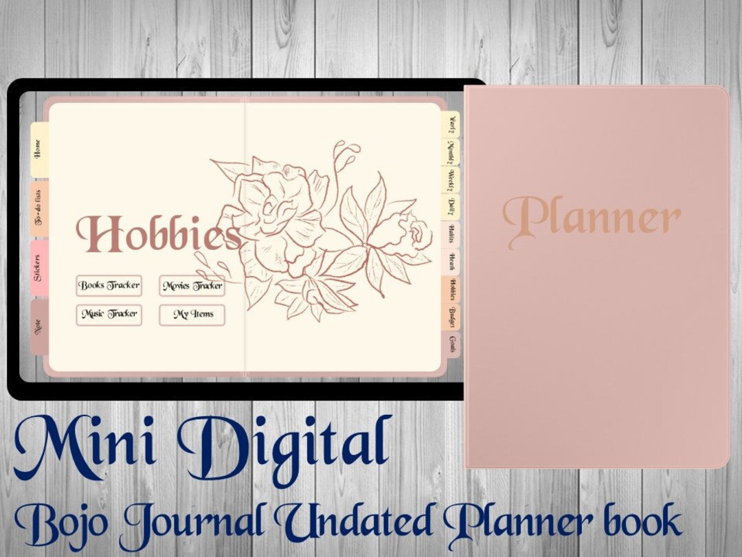 Nude Pink Mini Digital Bojo Journal Undated Planner Book - Etsy