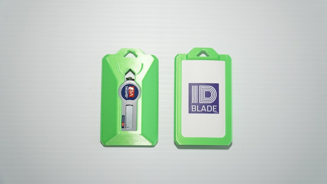 Lime Green Silk Triple ID Badge & RSA Token Holder (RS1) Fits Lanyard ...