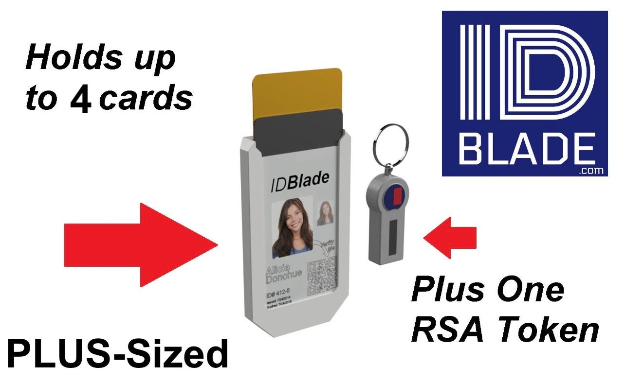 Jet Black Plus Quad ID Badge & RSA Token Holder (RS1 PLUS) Fits Lanyard ...