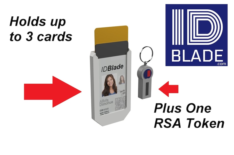 Jet Black 8pk - Triple ID Badge & RSA Token Holder (RS1) Fits Lanyard ...