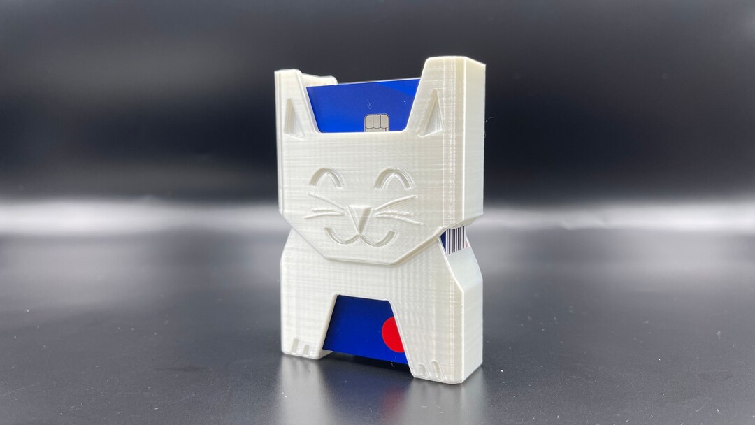 White Cat Credit Card and ID Holder plus Sized-holds up to - Etsy