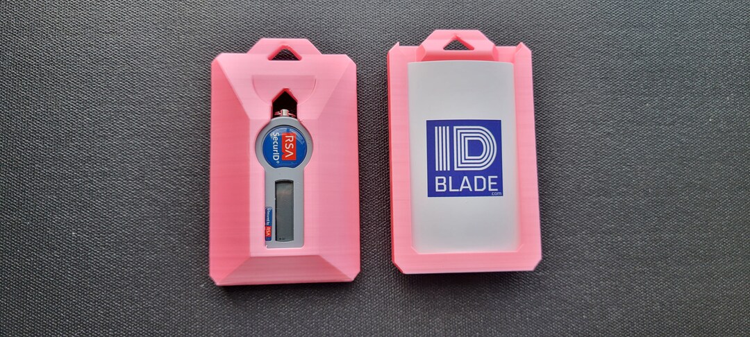 Pink Ribbon Silk Triple ID Badge & RSA Token Holder (RS1) Fits Lanyard ...