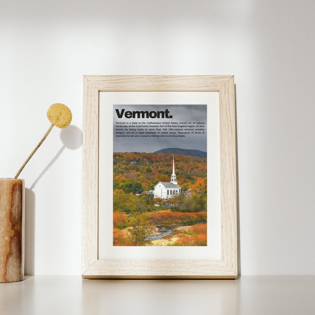 Vermont (VT) Description Vintage Aesthetic Print / Poster - Etsy