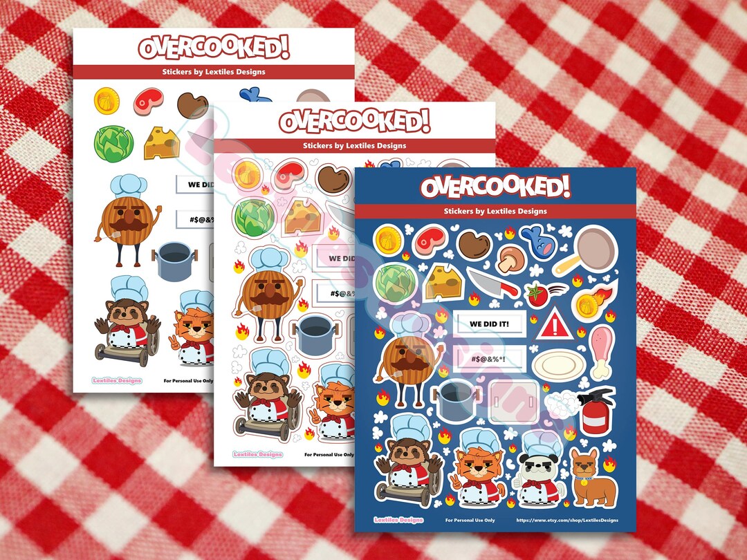 Printable Sticker Sheet Overcooked Video Game Bullet - Etsy