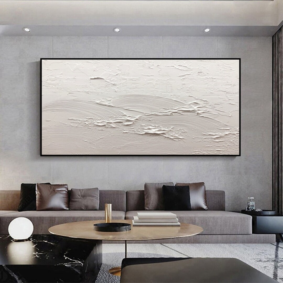 Large White 3D Textured Painting 3D Original White Minimalist - Etsy