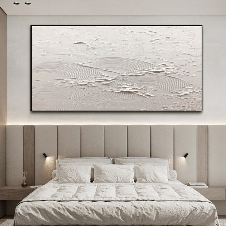 Large White 3D Textured Painting 3D Original White Minimalist - Etsy