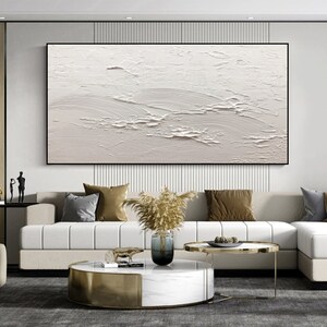 Large White 3D Textured Painting 3D Original White Minimalist - Etsy