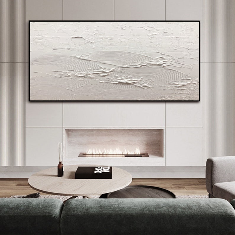 Large White 3D Textured Painting 3D Original White Minimalist - Etsy