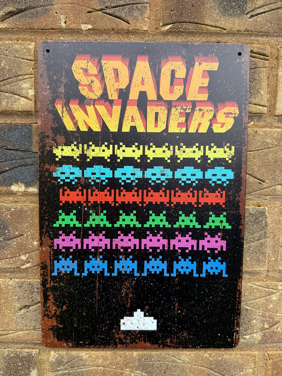 Space Invaders 1970s Arcade Game Wall Plaque Vintage Retro Man Cave ...