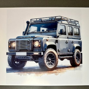 4x4 Land Rover Defender A4 Digital Watercolour Art Print - Etsy