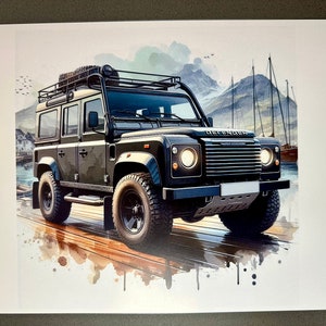 4x4 Land Rover Defender A4 Digital Watercolour Art Print - Etsy