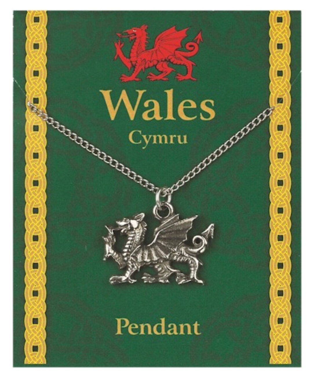 Welsh Dragon Pendant on A Chain Pewter - Etsy