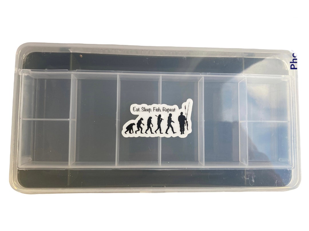 Cantilever Fishing Tackle Box eat. Sleep. Fish. Repeat - Etsy