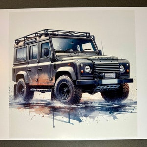 4x4 Land Rover Defender A4 Digital Watercolour Art Print - Etsy