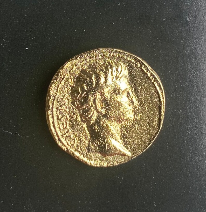 Roman Julius Caesar Gold Coin Pin Badge - Etsy