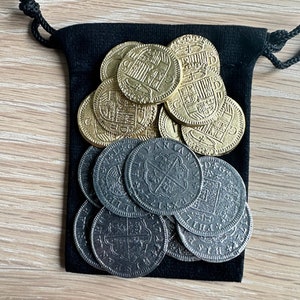 Pirate Treasure Coins Pieces of Eight 10 Gold Doubloons & 10 Silver 2 ...