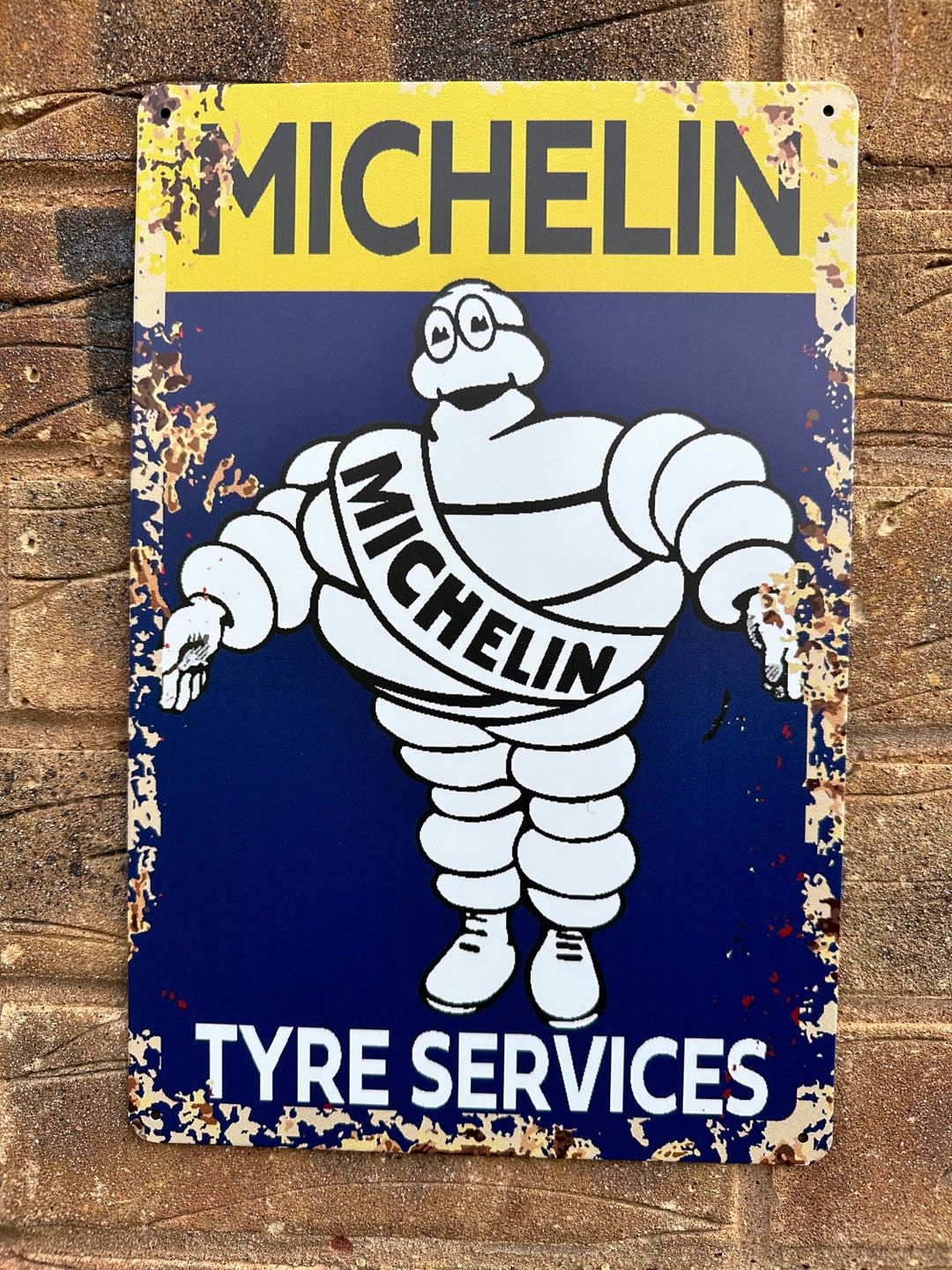 Michelin Man Tyre Wall Plaque Vintage Retro Man Cave Shed Garage Rusty ...