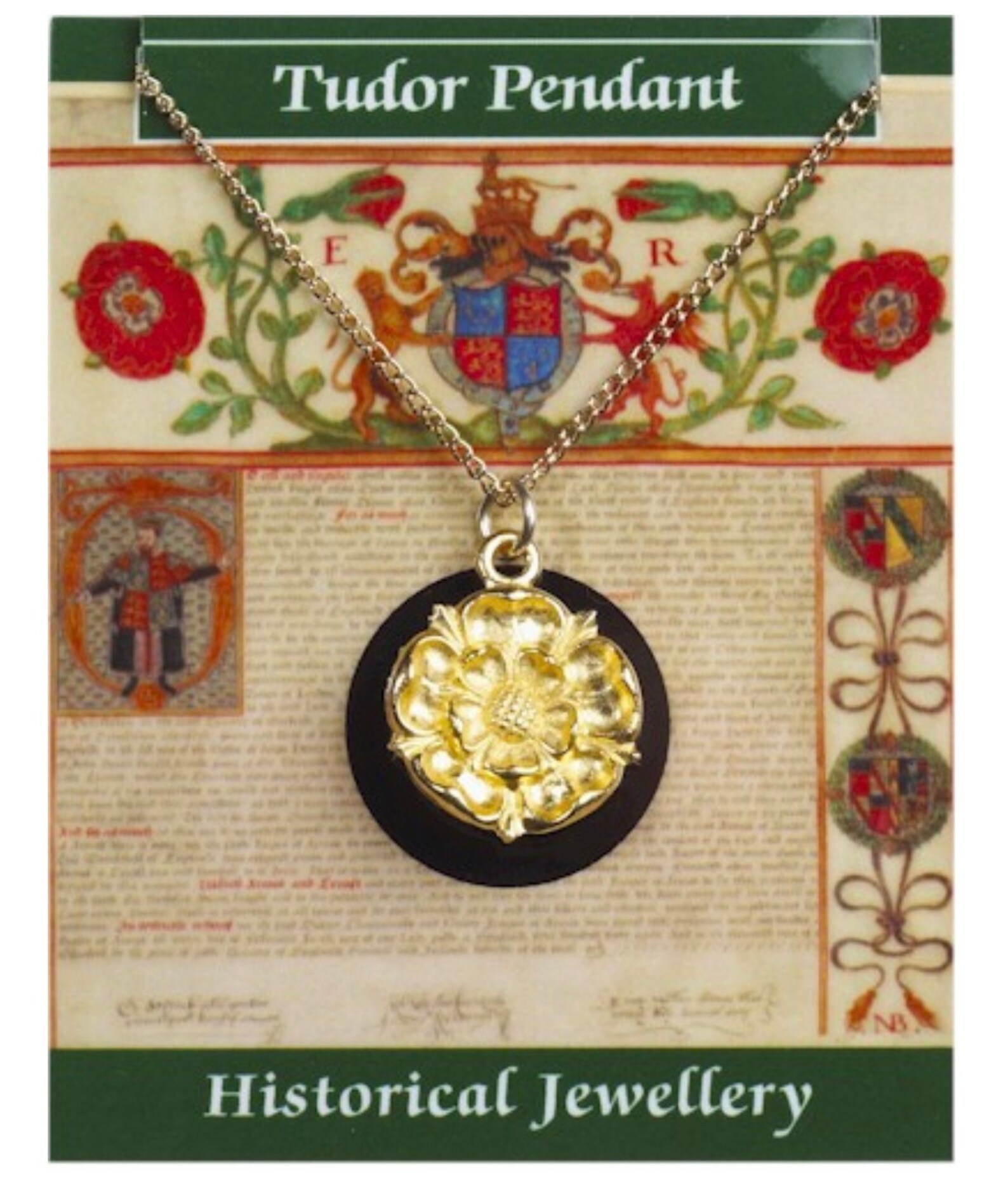 Tudor Rose Pendant on a Chain Gold Plated - Etsy UK