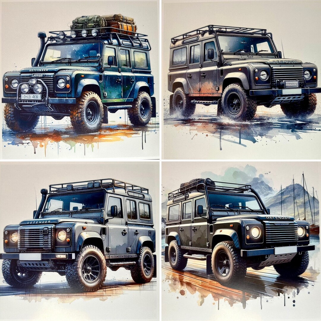 4x4 Land Rover Defender A4 Digital Watercolour Art Print - Etsy