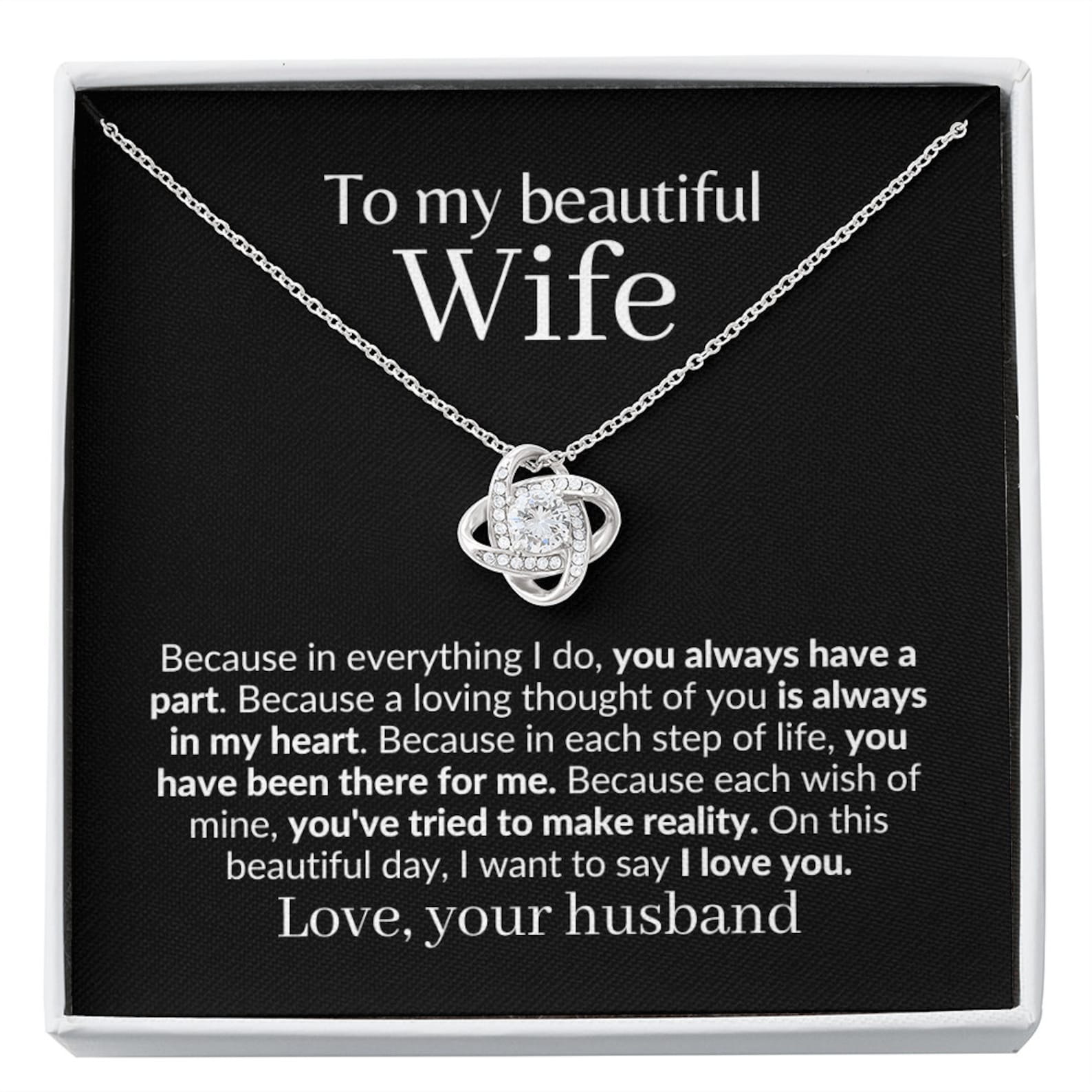 Romantic Gifts for Wife, Husband to Wife Necklace, Wife Necklace Gift ...