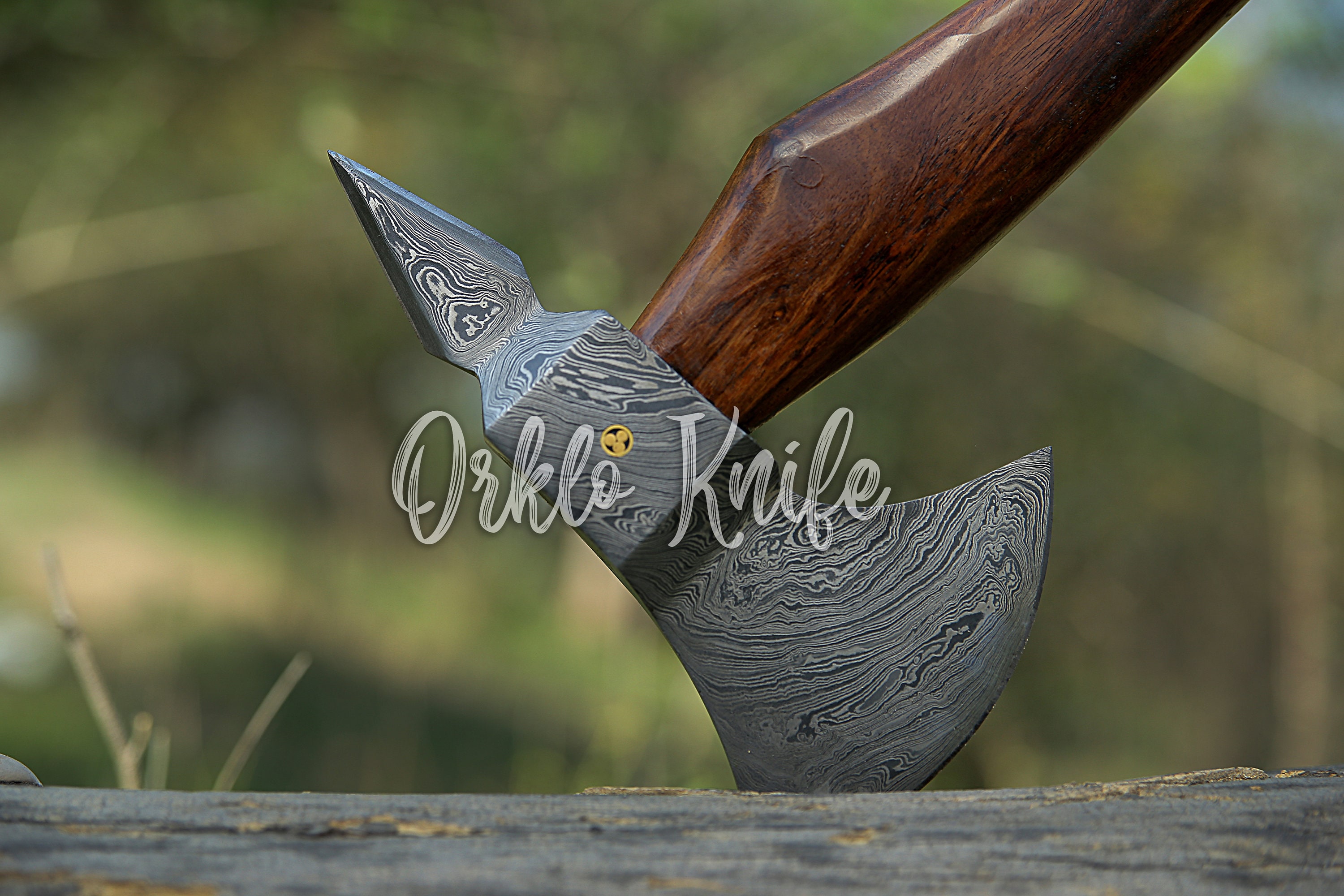 Handmade Damascus Outdoor Axe With Rosewood Handle Birthday Gift Gift ...