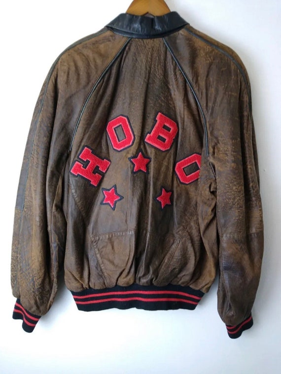 Mens rare USA Vintage leather jacket by Michael Hobon… - Gem