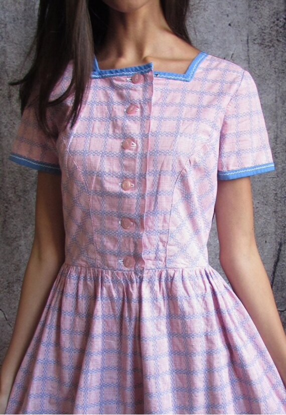 Vintage Original 1950s Rockabilly cotton Candy Check … - Gem