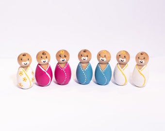 Spring Flower Peg Dolls Small World Pretend Play Wooden Toys - Etsy