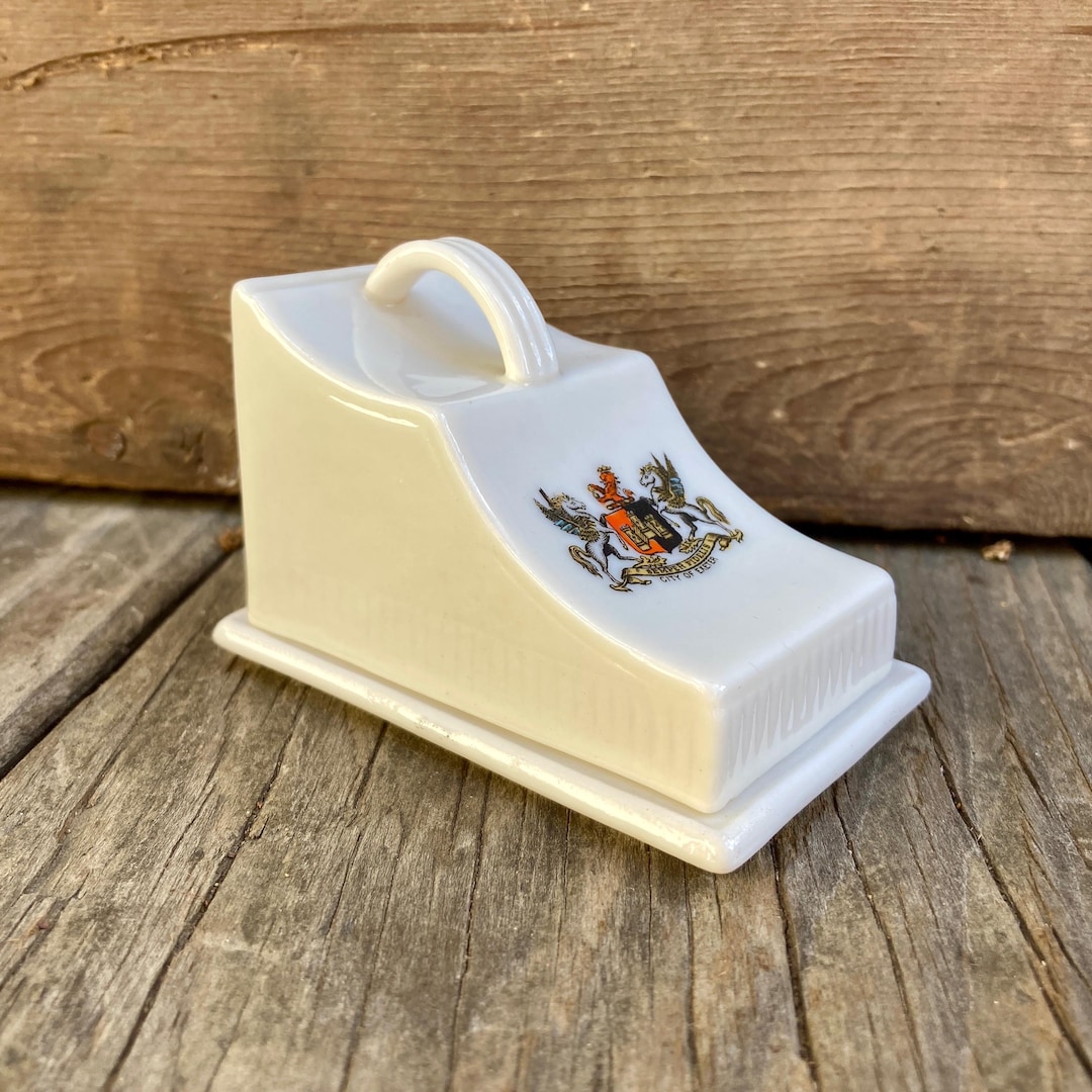 Antique Goss Porcelain Cheese Dish: Exeter Crest Souvenir China - Etsy