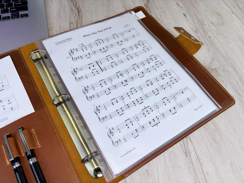 Personalized Leather Sheet Music Binder, Music Portfolio for Concert ...