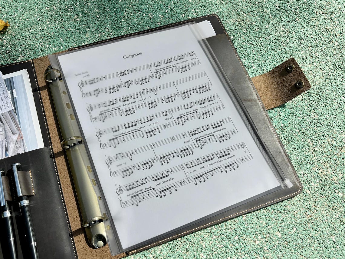 Personalized Leather Sheet Music Binder, Music Portfolio for Concert ...